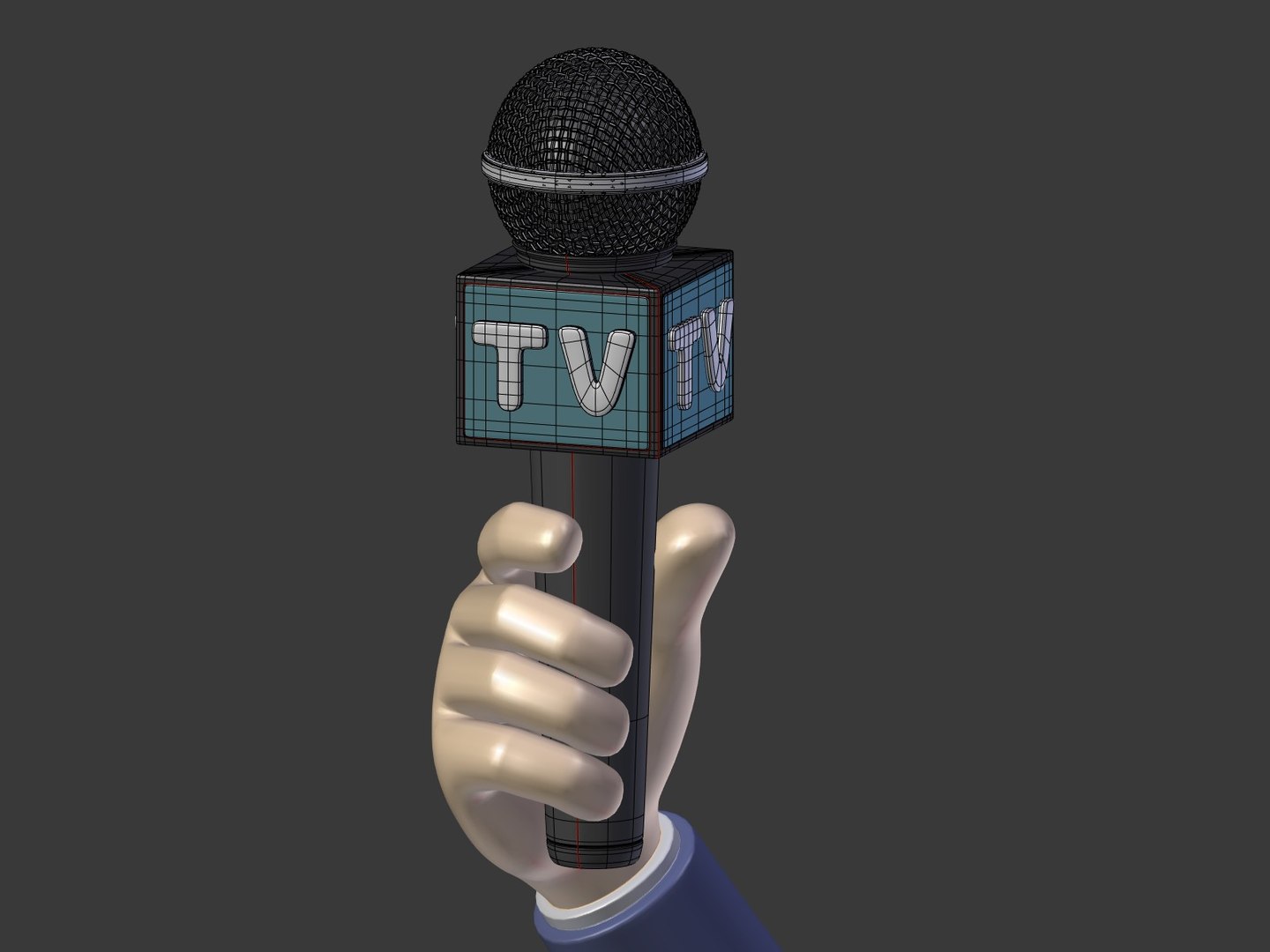 3D Cartoon Hand Microphone Model - TurboSquid 1464166