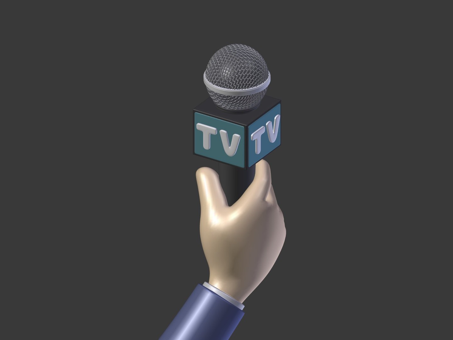 3D cartoon hand microphone model - TurboSquid 1464166
