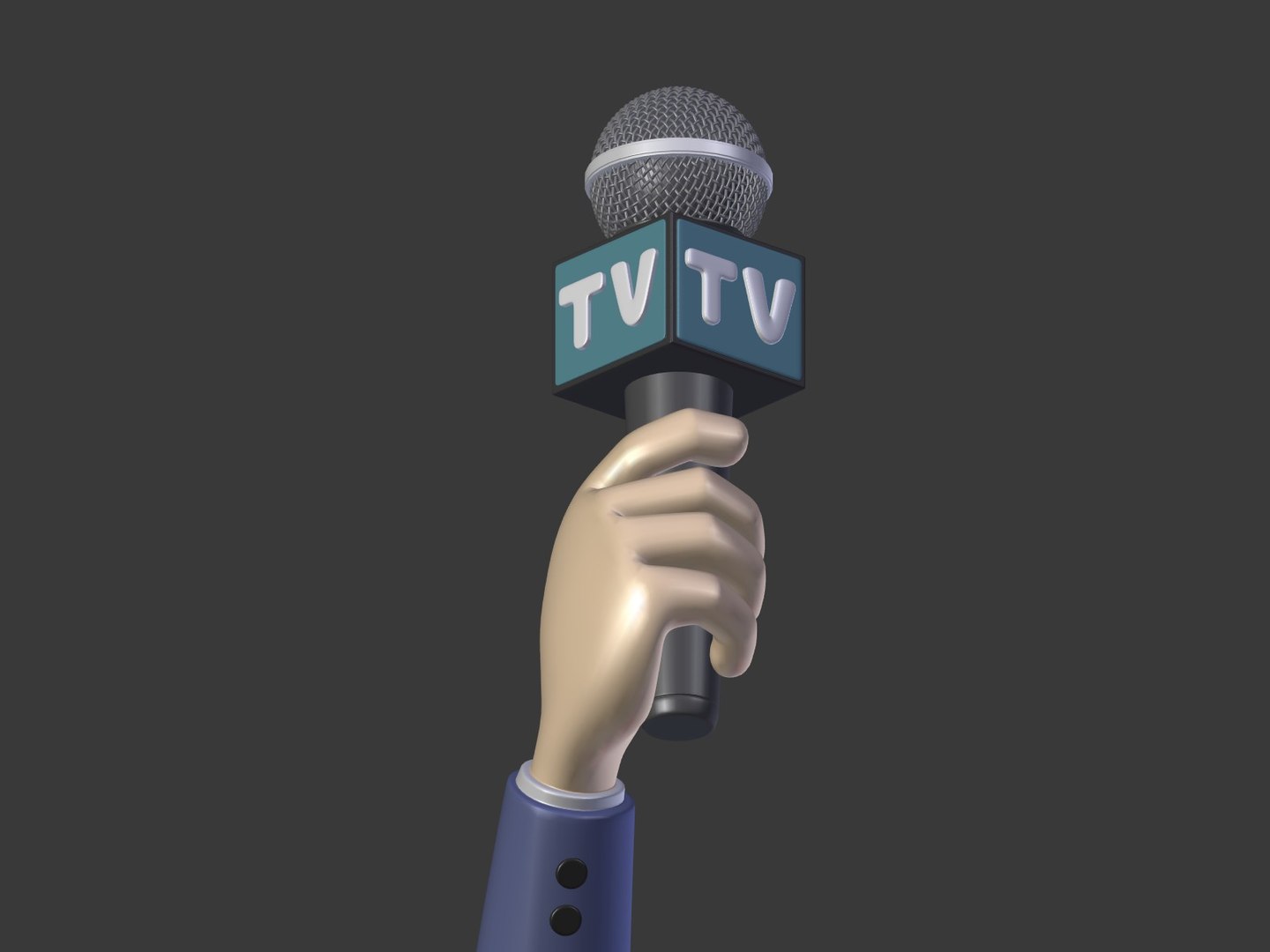 3D cartoon hand microphone model - TurboSquid 1464166
