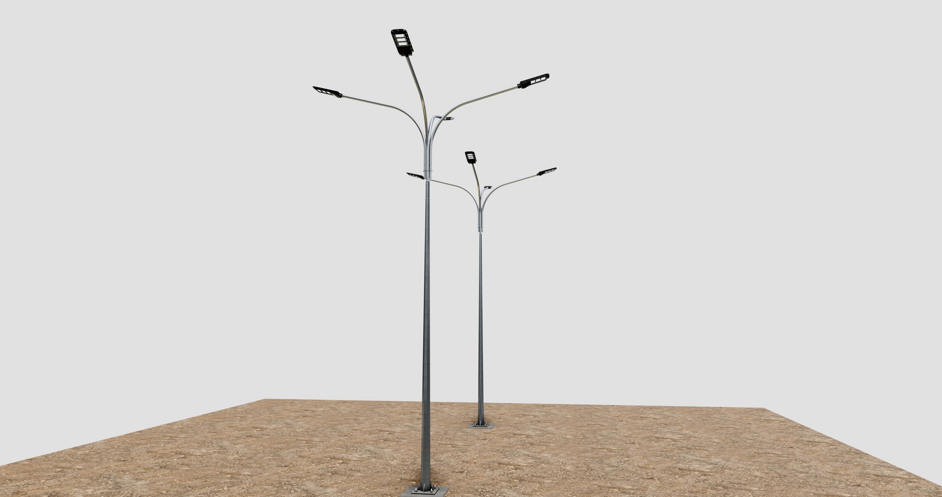 3D Model 6MT LIGHTING POLE-QUADRUPLE BENDING ARM - TurboSquid 2296289