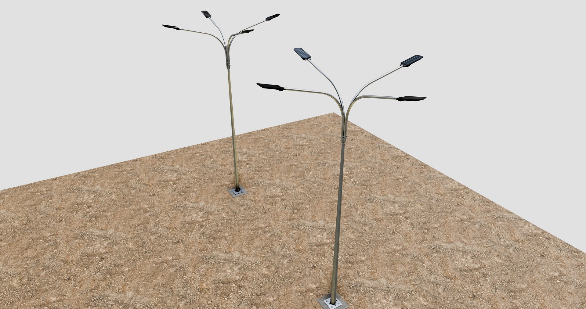 3D Model 6MT LIGHTING POLE-QUADRUPLE BENDING ARM - TurboSquid 2296289