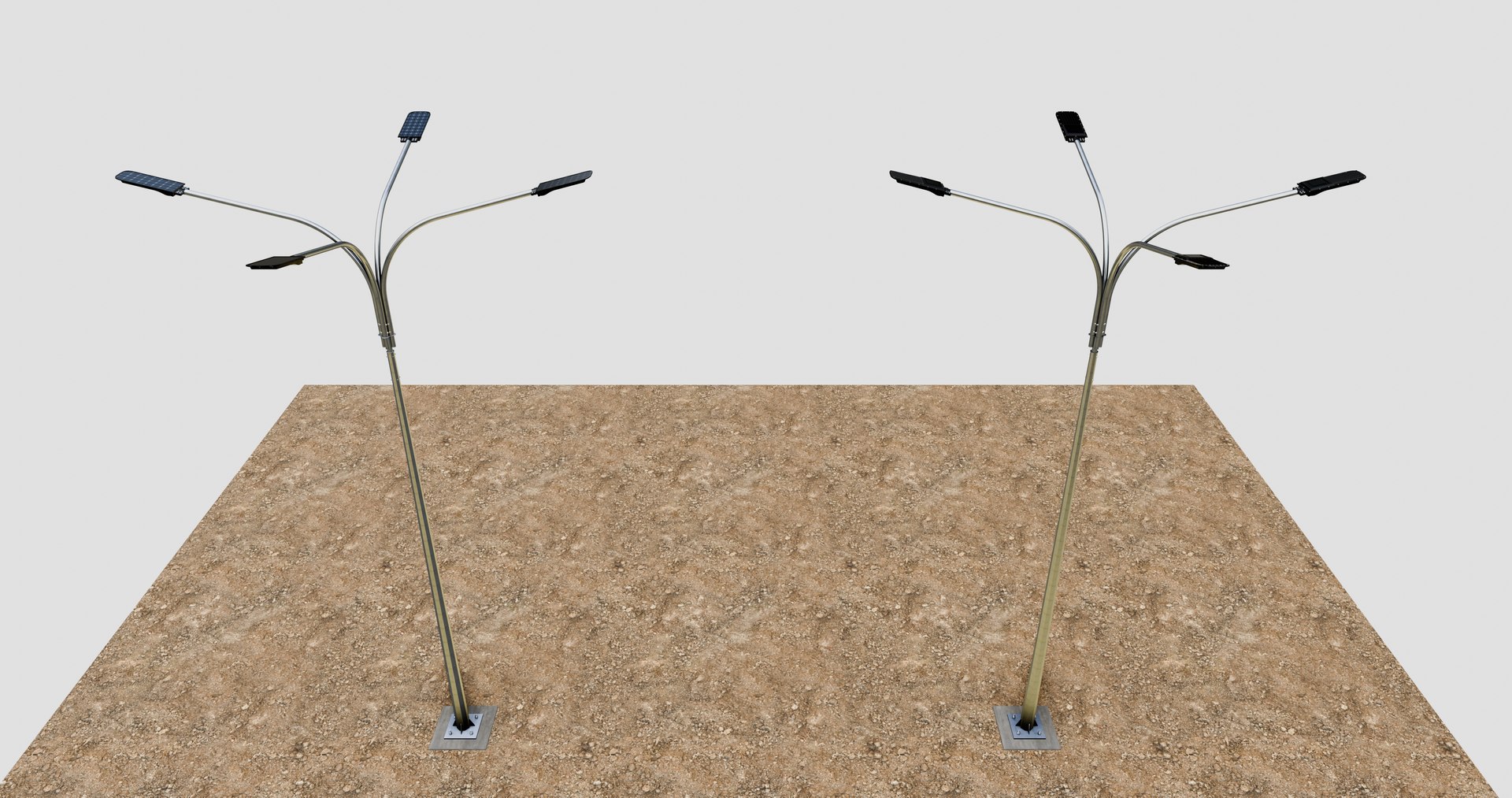 3D Model 6MT LIGHTING POLE-QUADRUPLE BENDING ARM - TurboSquid 2296289
