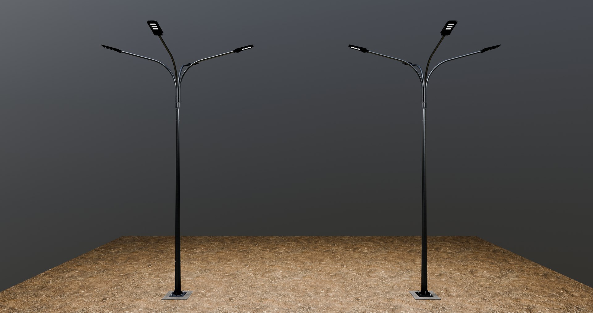 3D Model 6MT LIGHTING POLE-QUADRUPLE BENDING ARM - TurboSquid 2296289