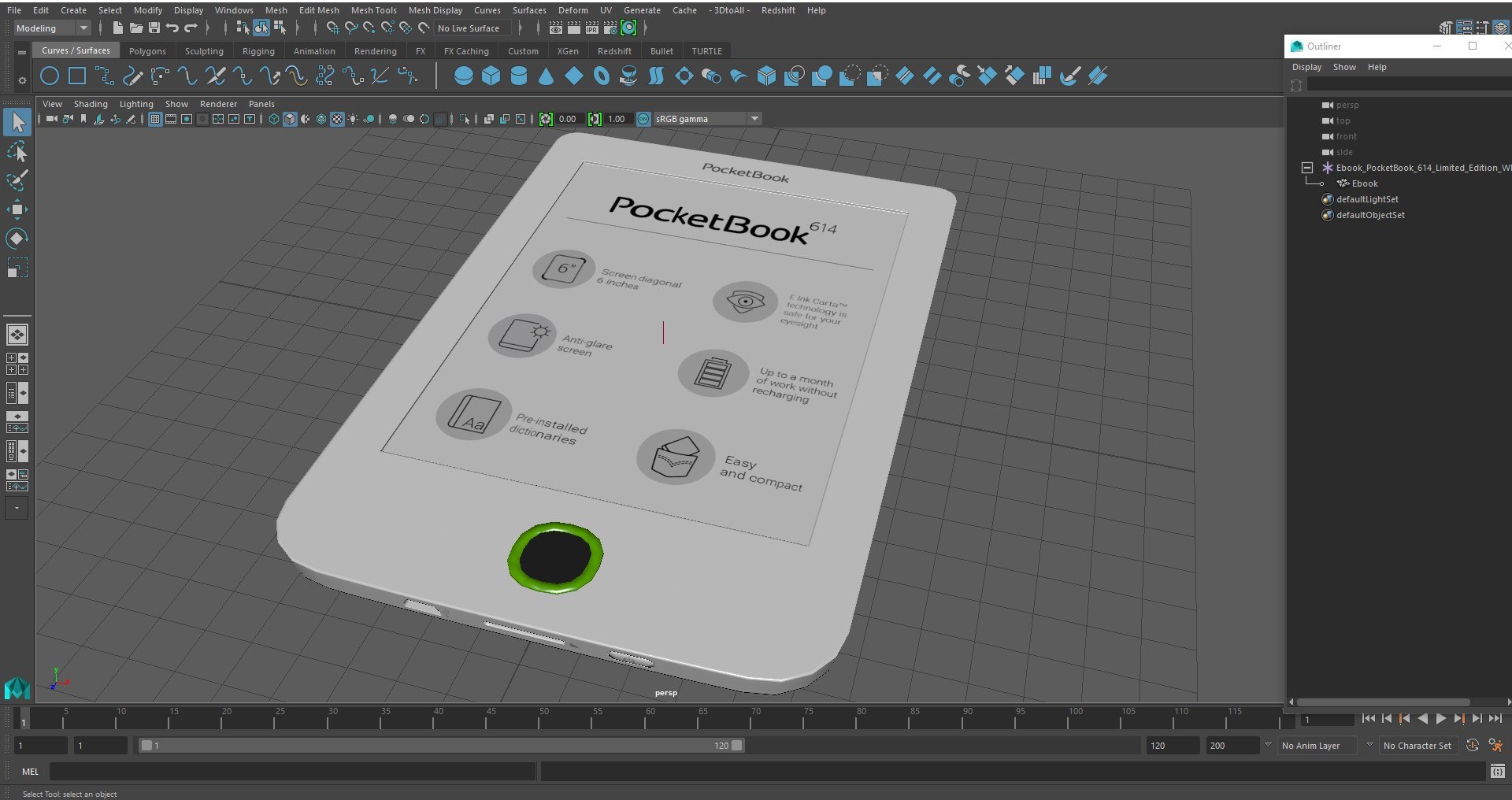 Ebook PocketBook 614 Limited Edition White 3D Model - TurboSquid 2155818