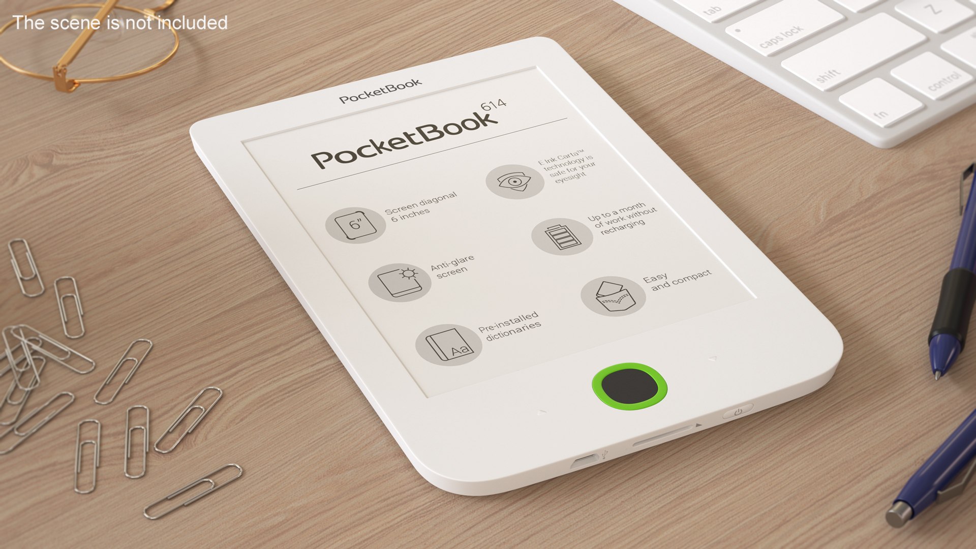 Ebook PocketBook 614 Limited Edition White 3D Model - TurboSquid 2155818