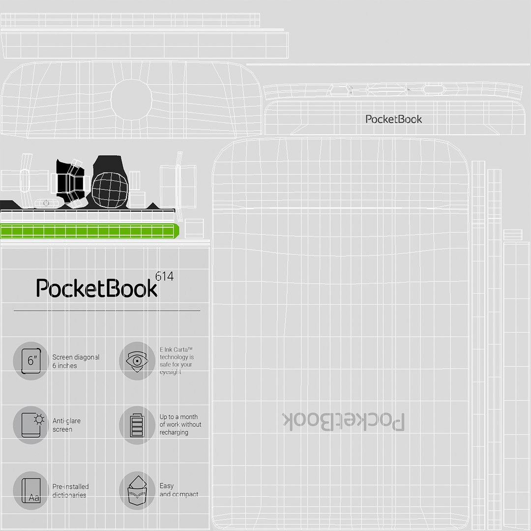 Ebook PocketBook 614 Limited Edition White 3D Model - TurboSquid 2155818
