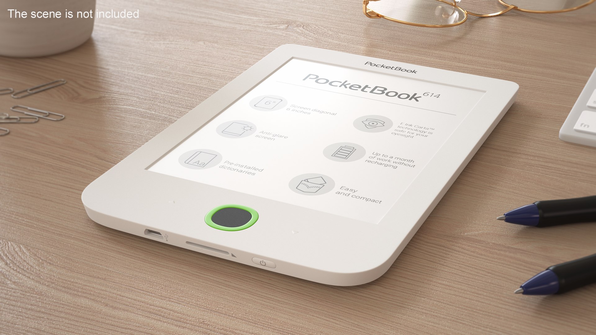 Ebook PocketBook 614 Limited Edition White 3D Model - TurboSquid 2155818