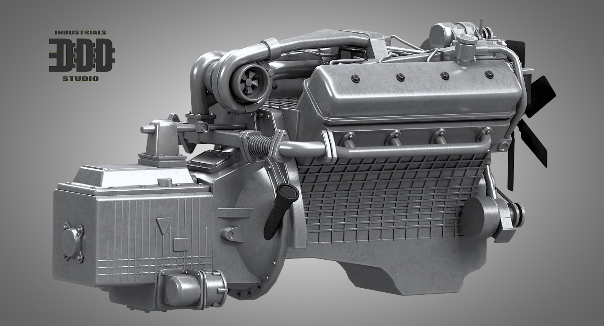 Diesel V8 Engine Yamz 3D Model - TurboSquid 1262750