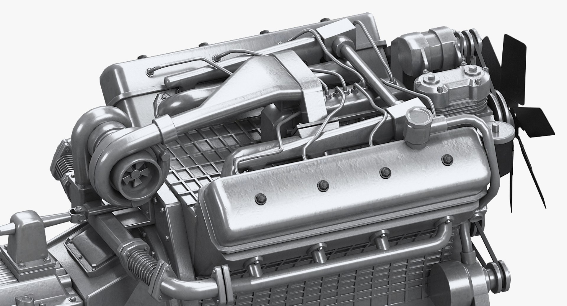 Diesel V8 Engine Yamz 3D Model - TurboSquid 1262750