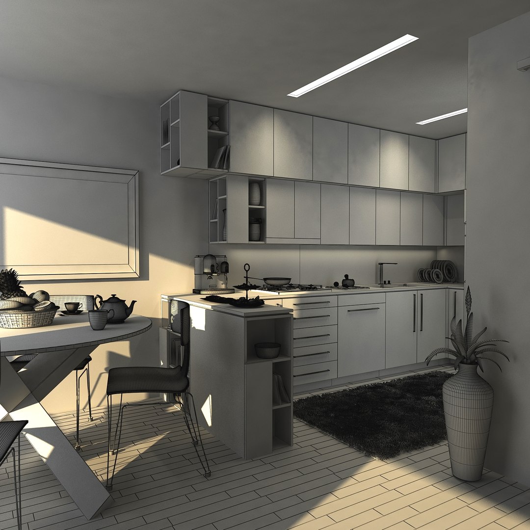 3d Max Kitchen Scene