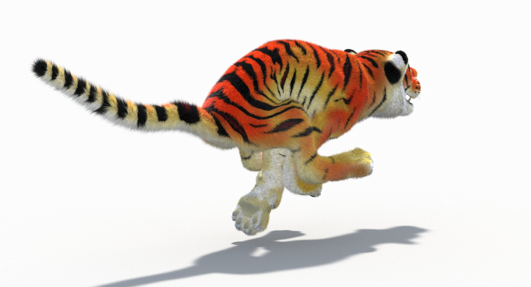 3d max cartoon tiger fur cat