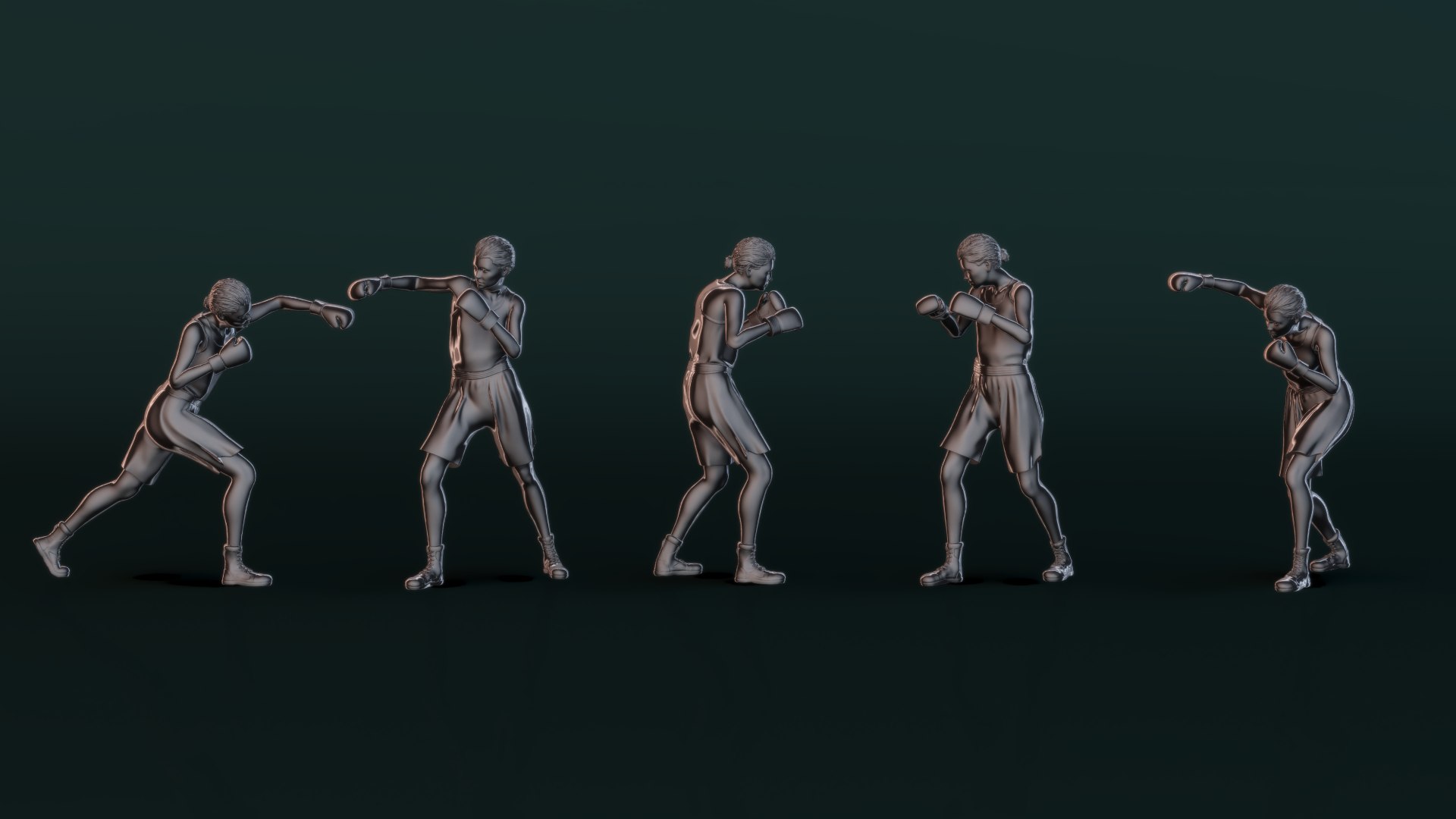 3D Boxer Woman Set01 Model - TurboSquid 2338256