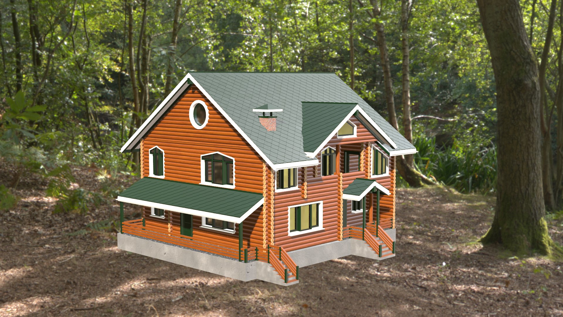 Log Cabin Model - TurboSquid 1712477