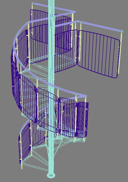 3d spiral stairs