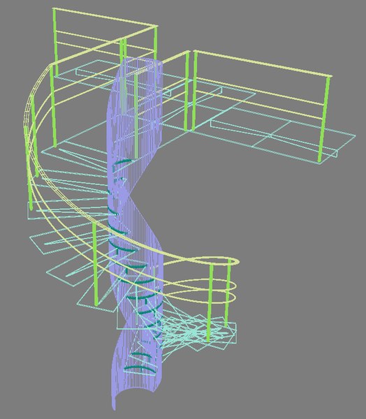 3d spiral stairs