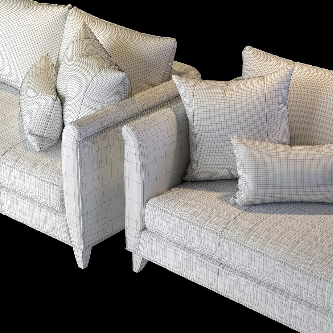 3D Baker Sofa Model - TurboSquid 1510812