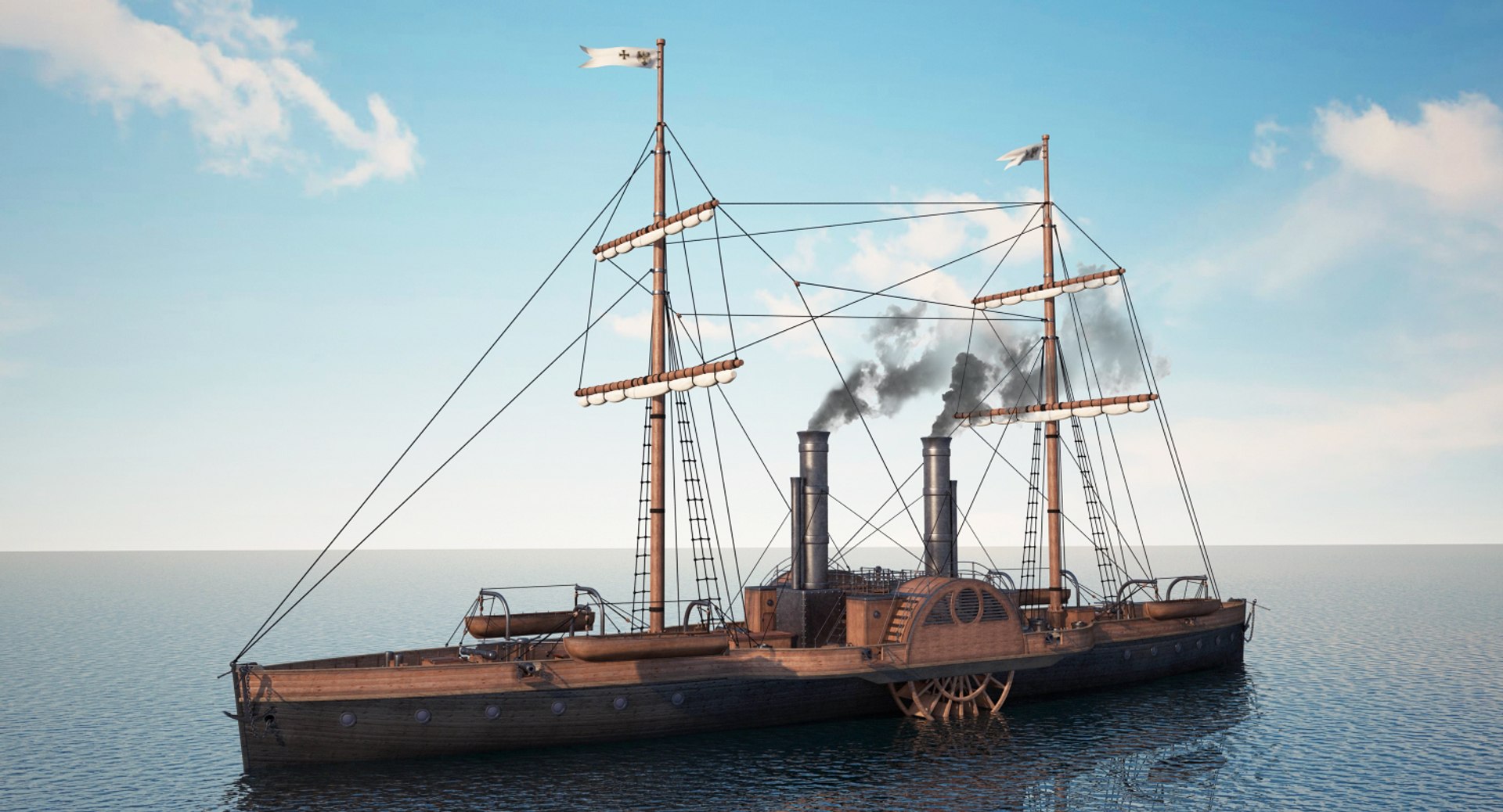 Steam ship model - TurboSquid 1157418