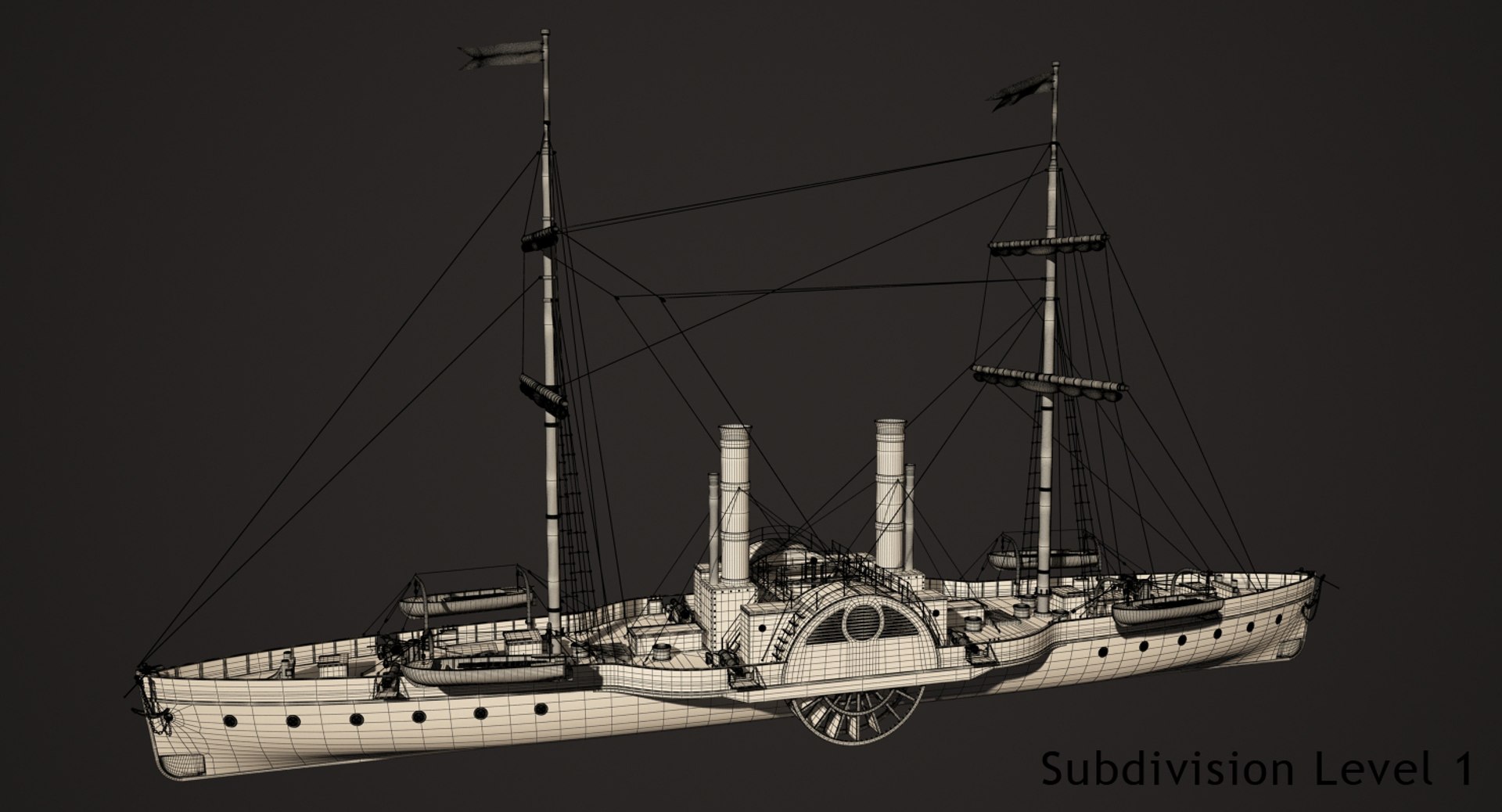 Steam ship model - TurboSquid 1157418