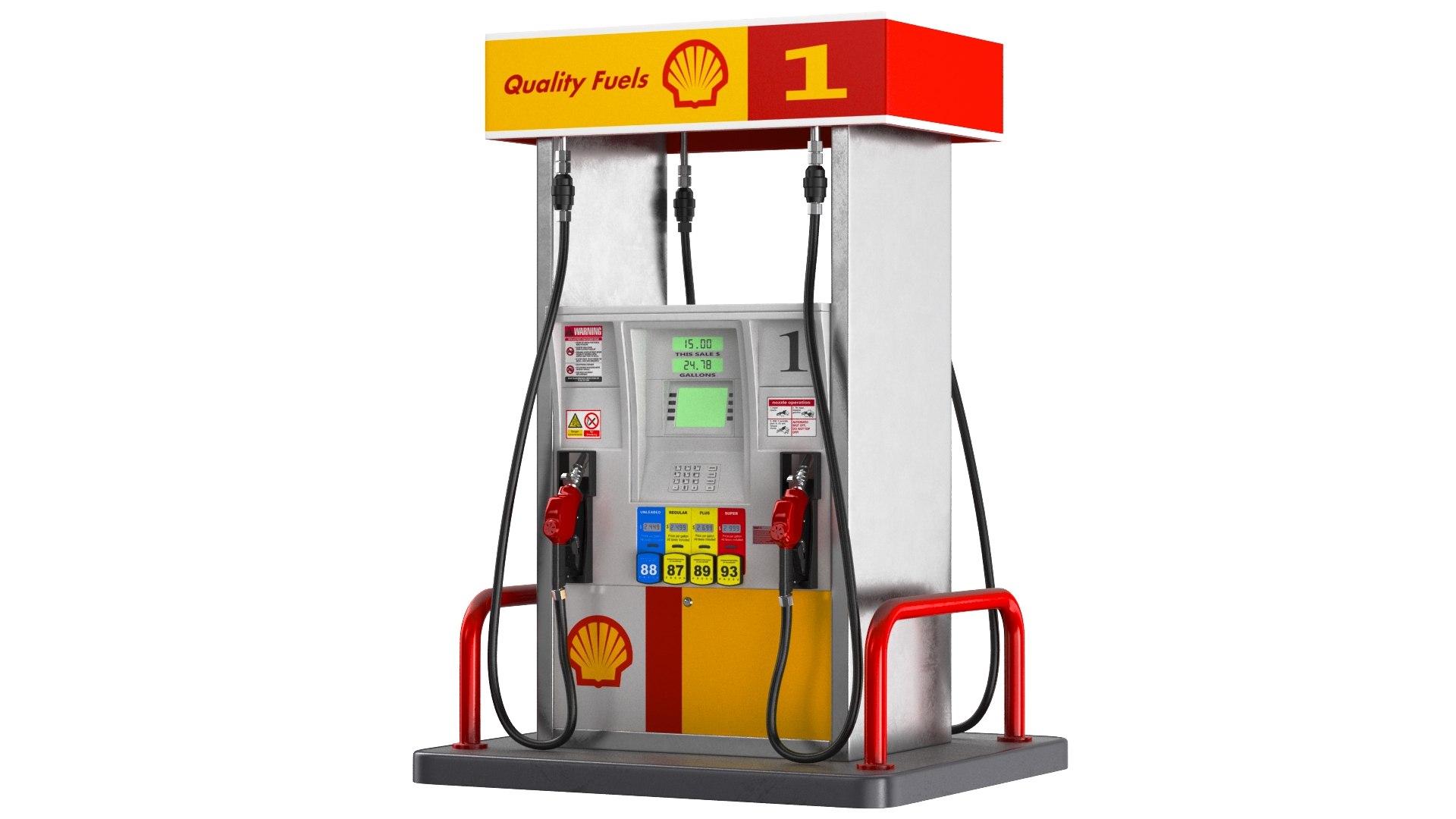 3D Two Detailed Shell Gas Pump - TurboSquid 2019957