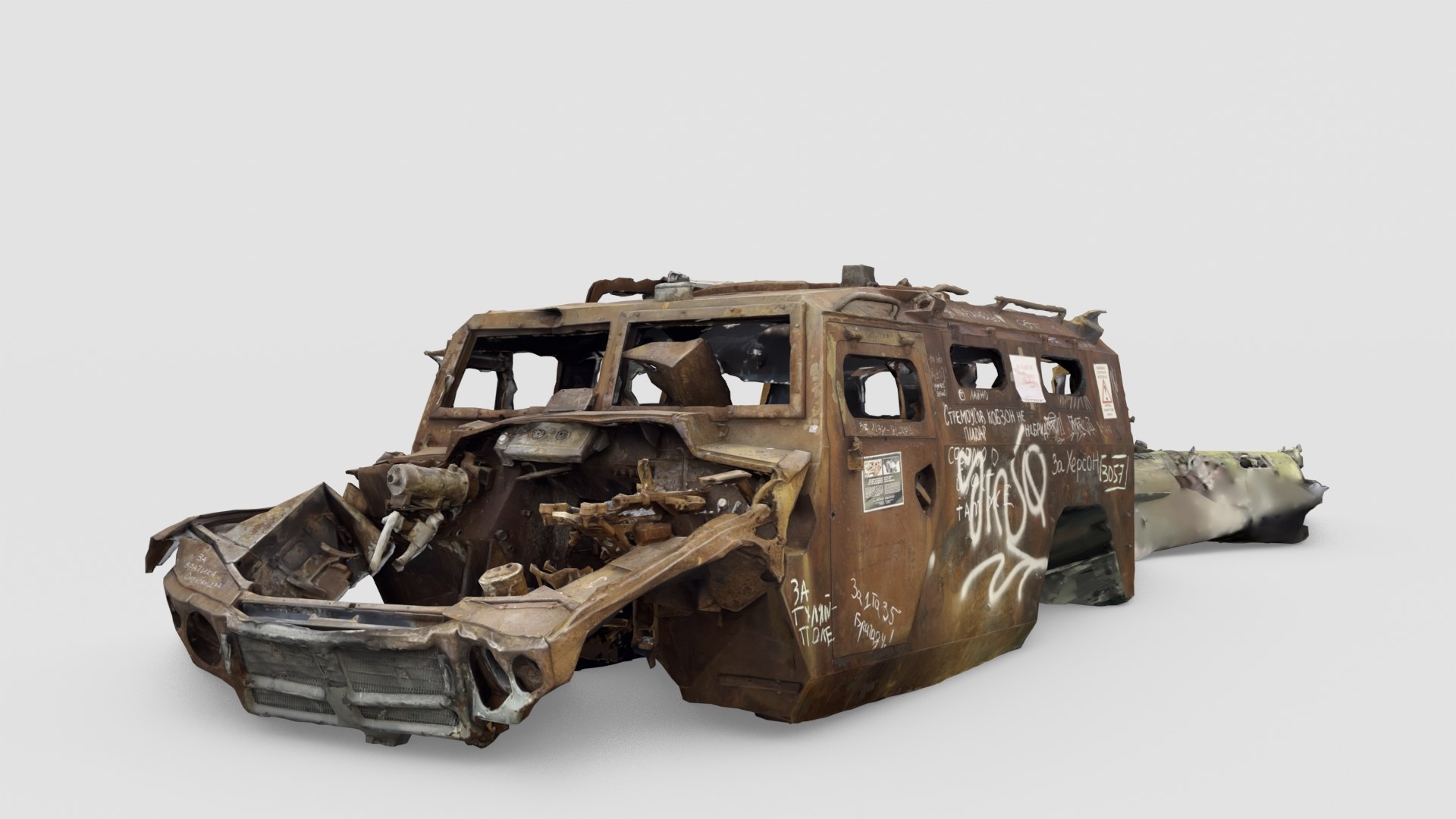 3D Destroyed Tigr Or Tiger Infantry Mobility Vehicle And Remains Of ...