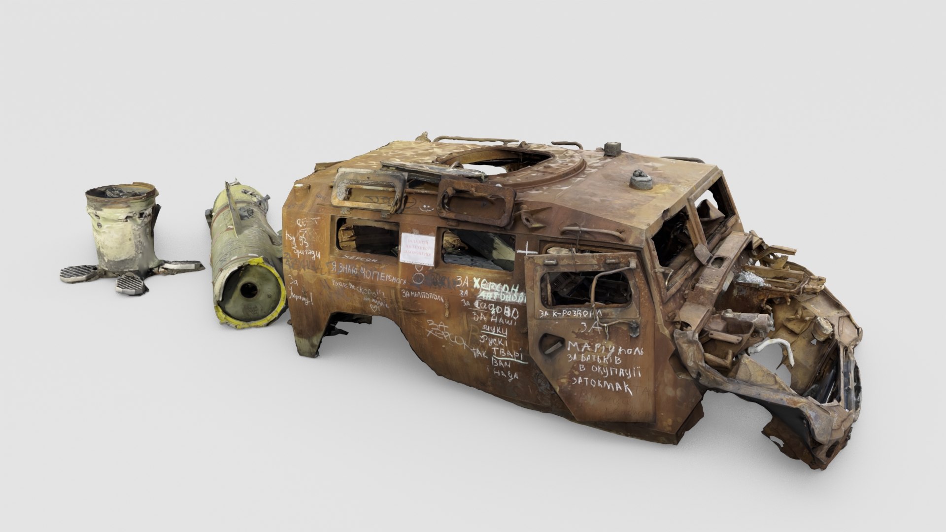 3D Destroyed Tigr Or Tiger Infantry Mobility Vehicle And Remains Of ...