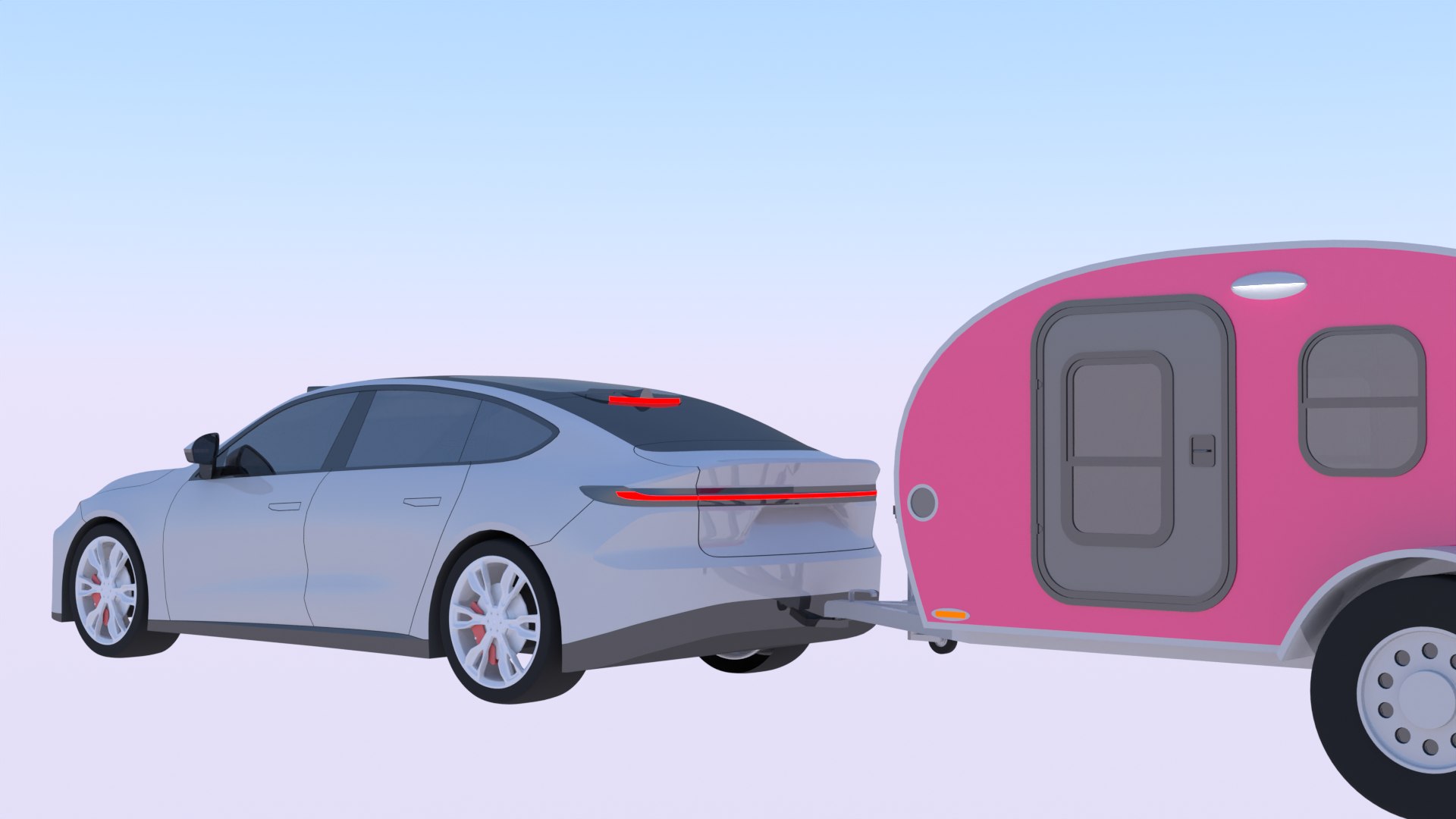 Nio ET7 With Caravan 3D Model - TurboSquid 2181541