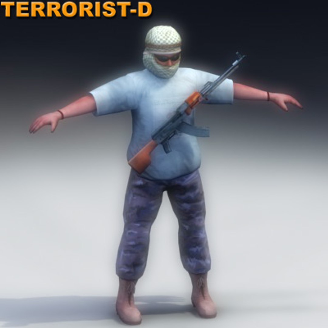 3d terrorist games ak47 model
