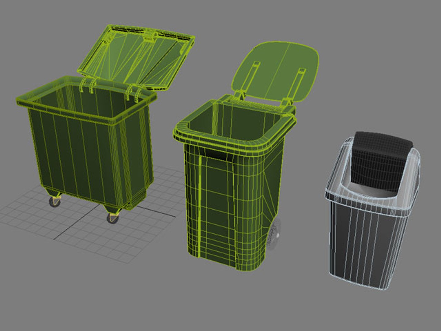 3d european waste bins