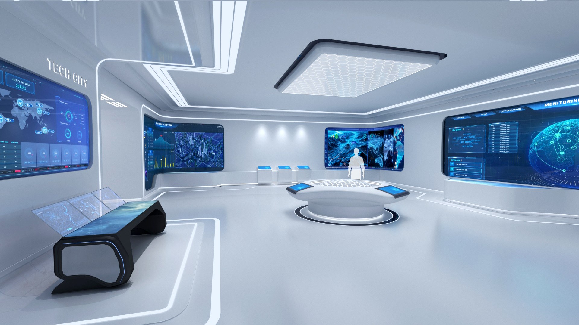 Futuristic And Exhibition Room 3D Model - TurboSquid 1966447