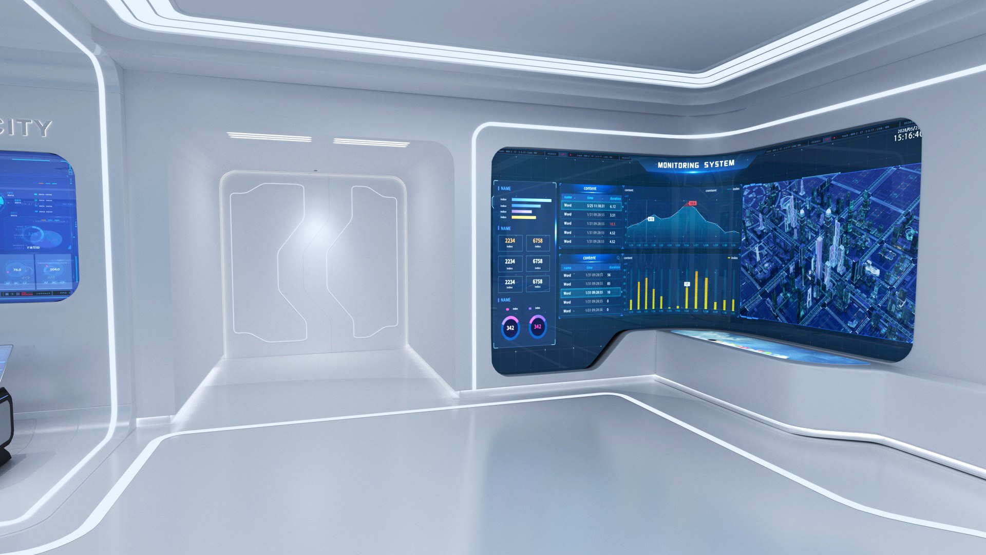 Futuristic And Exhibition Room 3D Model - TurboSquid 1966447