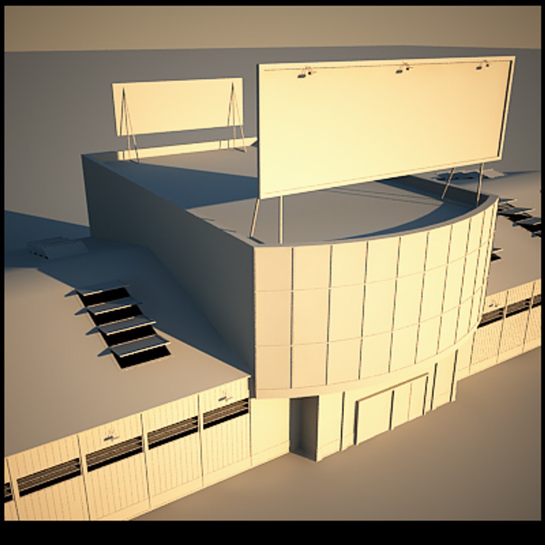 hangar storage windows doors 3d 3ds
