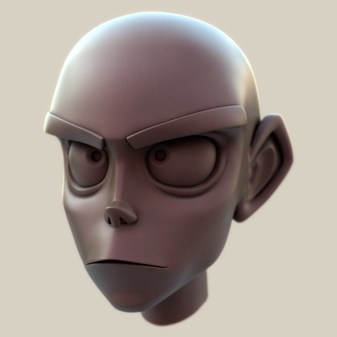 cartoon head toon 3d model