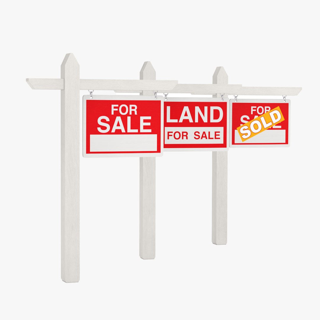 3D Real Estate For Sale Notice Sign Board Model - TurboSquid 2304962
