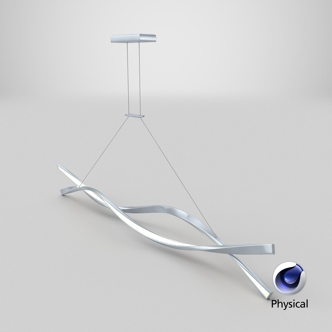 Modern Wavy Chrome Pendant Lights 3D - TurboSquid 2284461