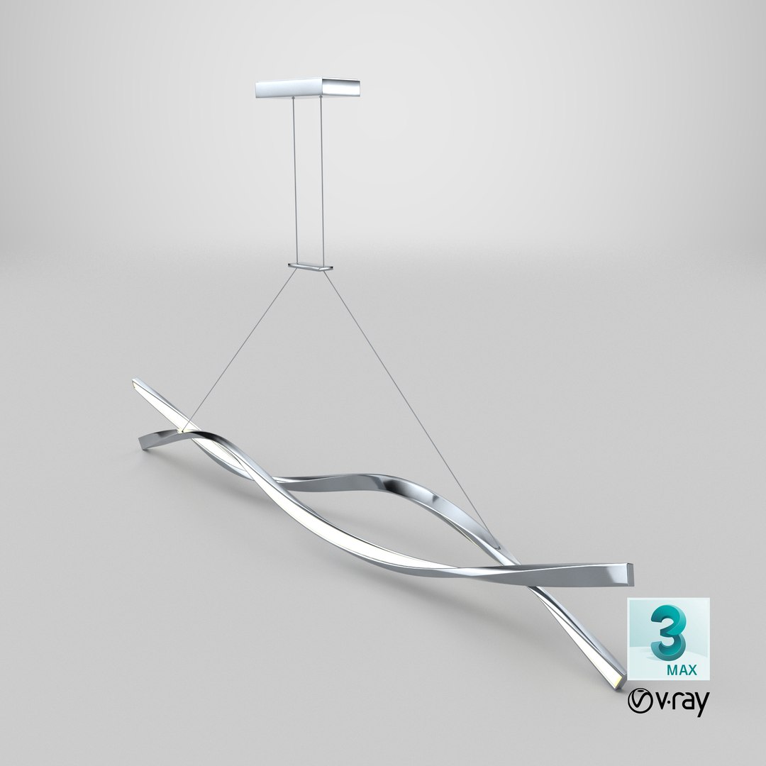 Modern Wavy Chrome Pendant Lights 3D - TurboSquid 2284461
