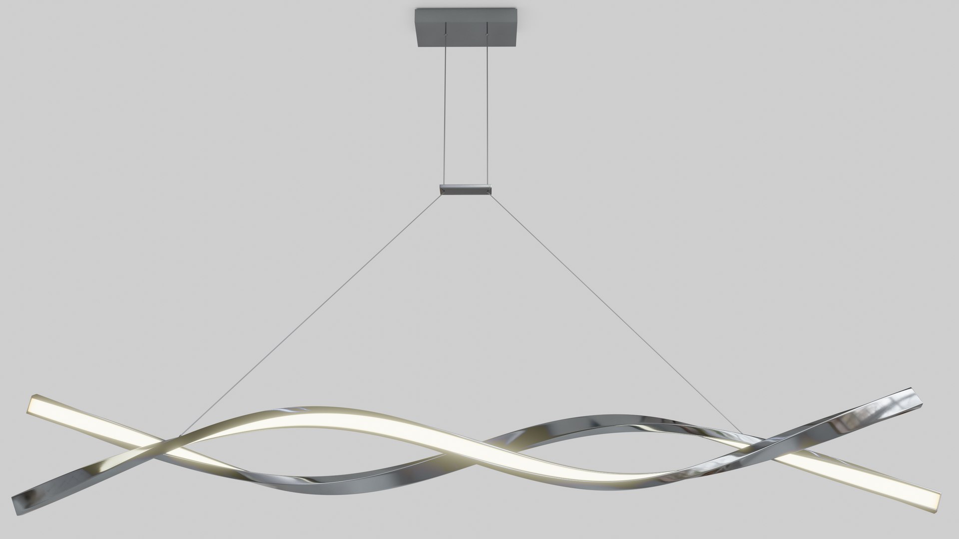 Modern Wavy Chrome Pendant Lights 3D - TurboSquid 2284461