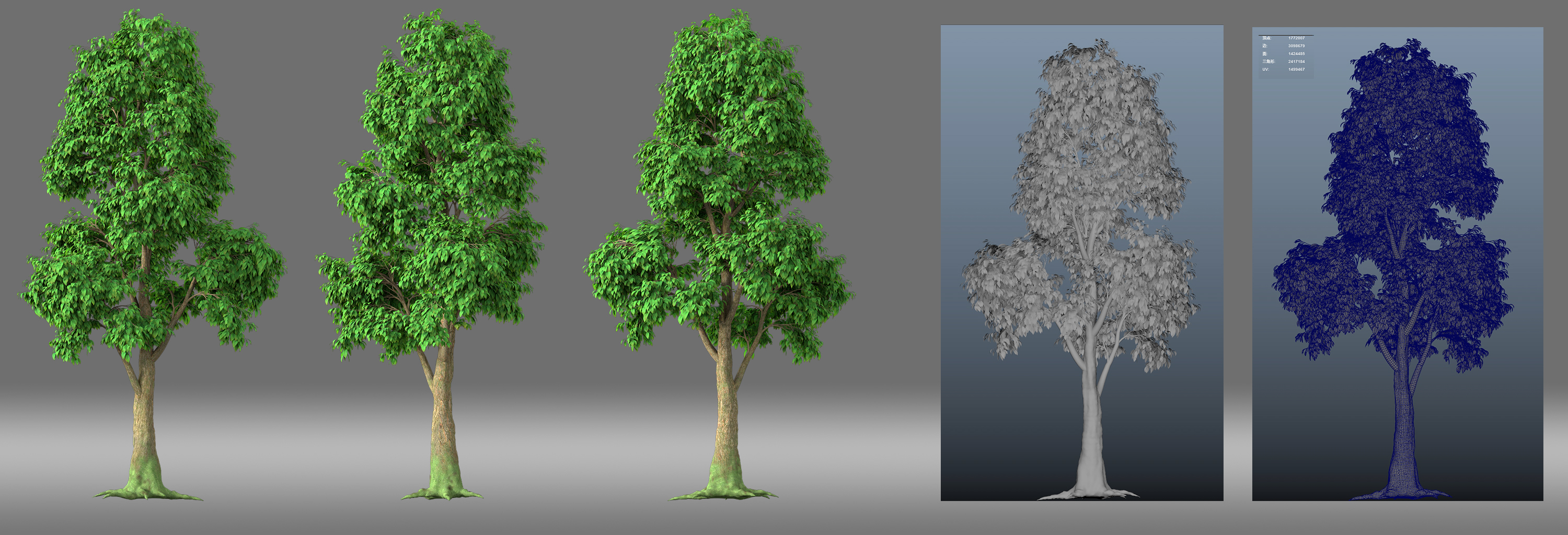 3D cartoon tree bush leaf - TurboSquid 1466332