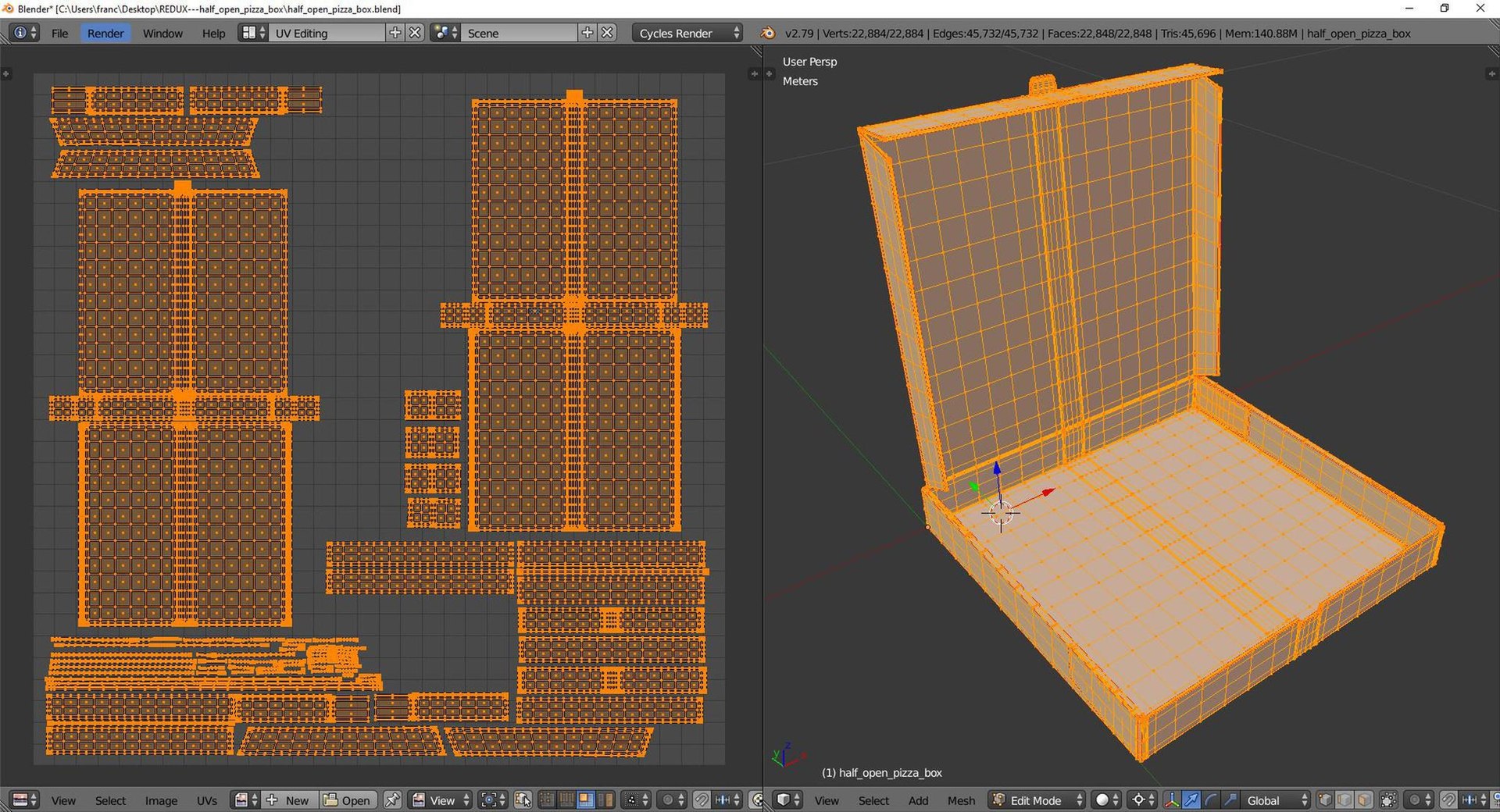Half Open Pizza Box 3D Model - TurboSquid 1498479