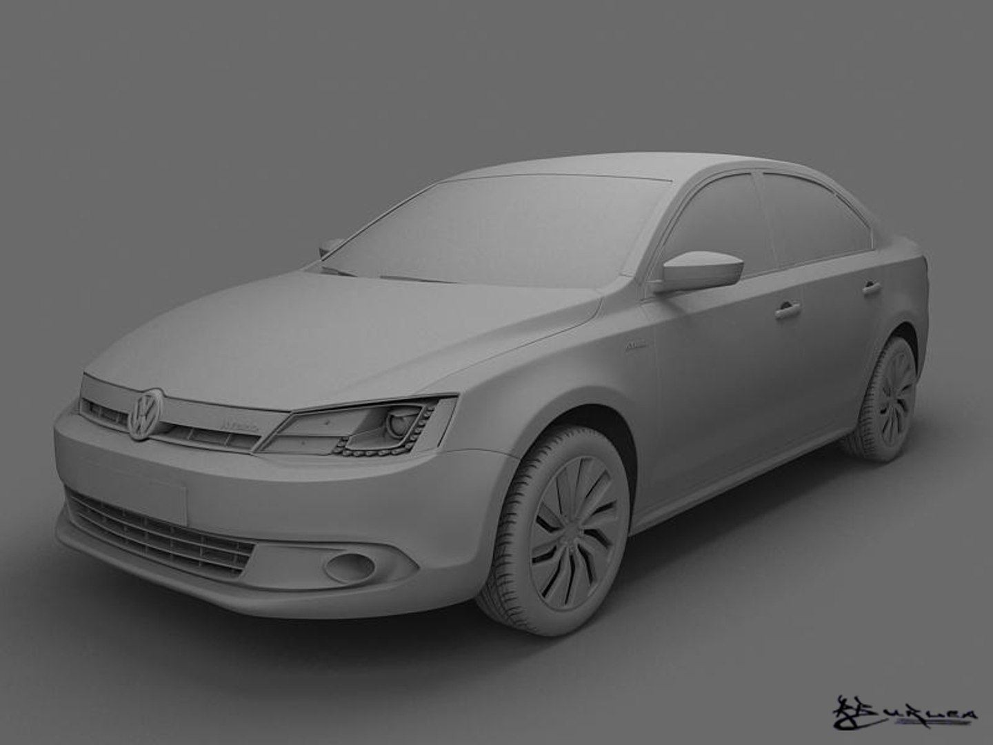 Volkswagen Jetta Hybrid 2013 3d Model