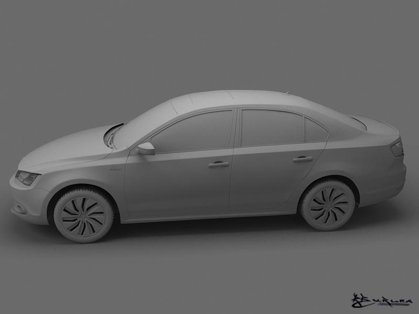 Volkswagen Jetta Hybrid 2013 3d Model