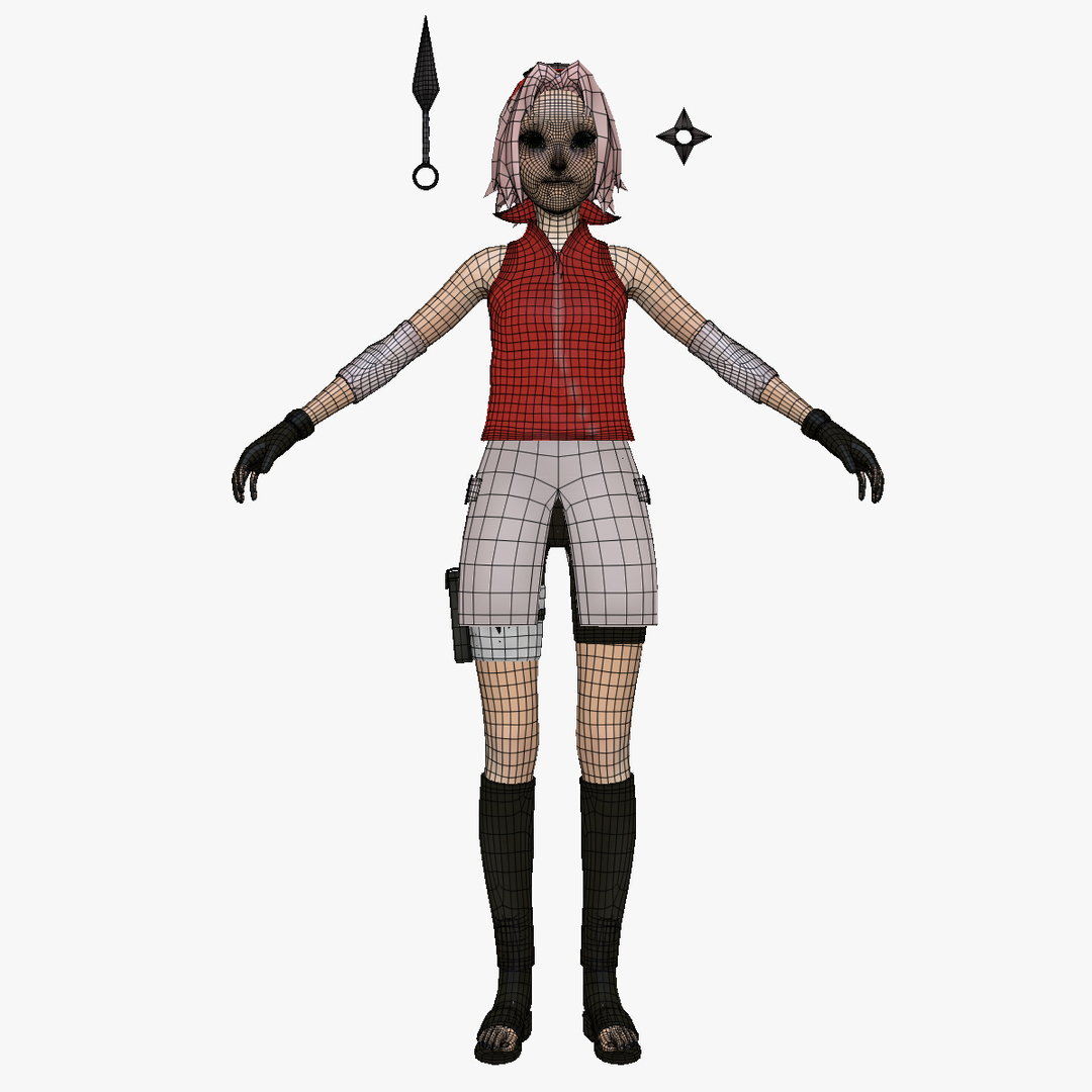 3d sakura shippuden uved model