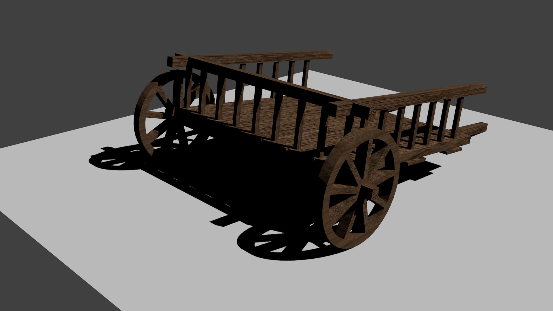 3d Model Medieval Wood Hay Cart