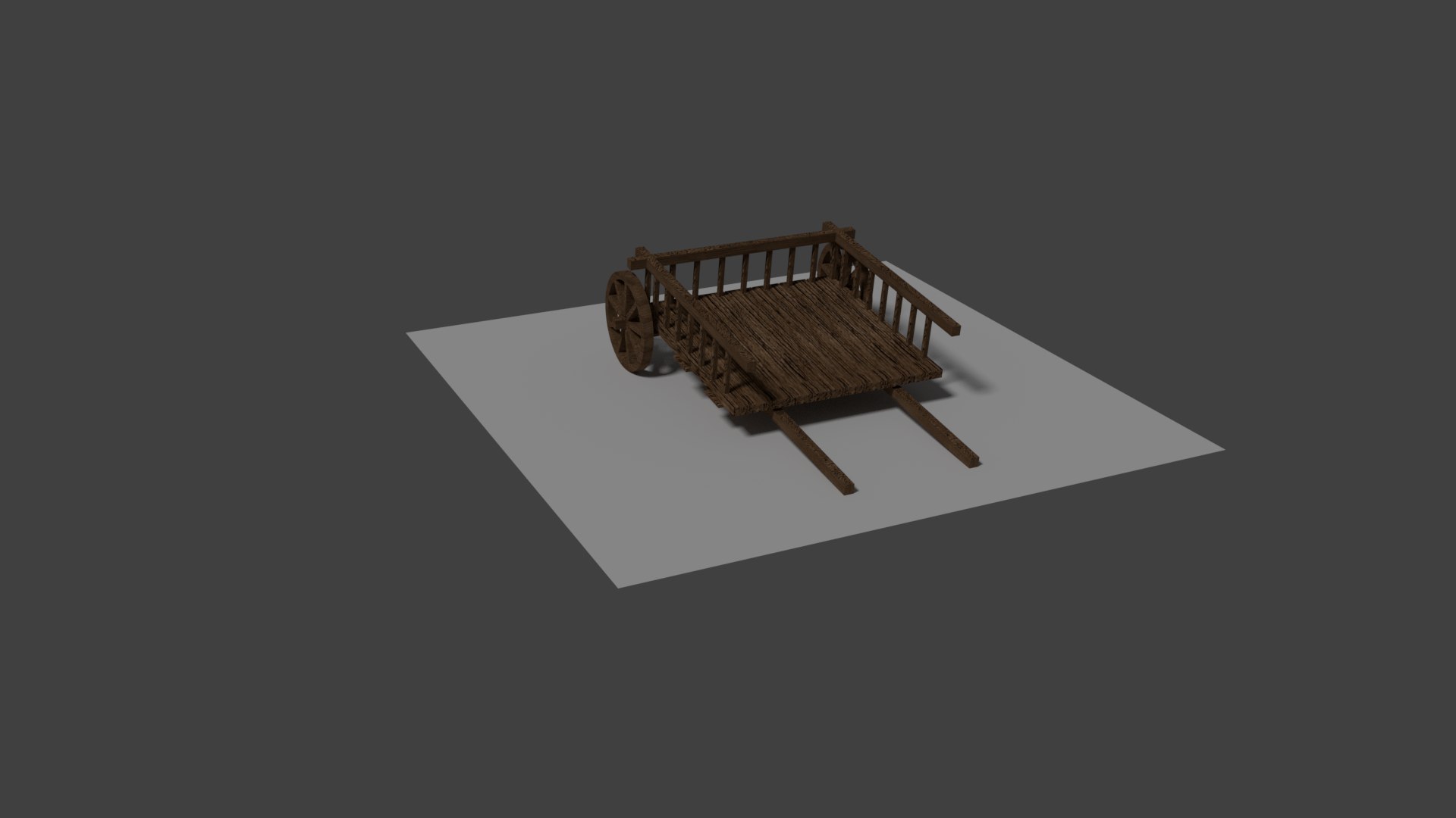 3d Model Medieval Wood Hay Cart