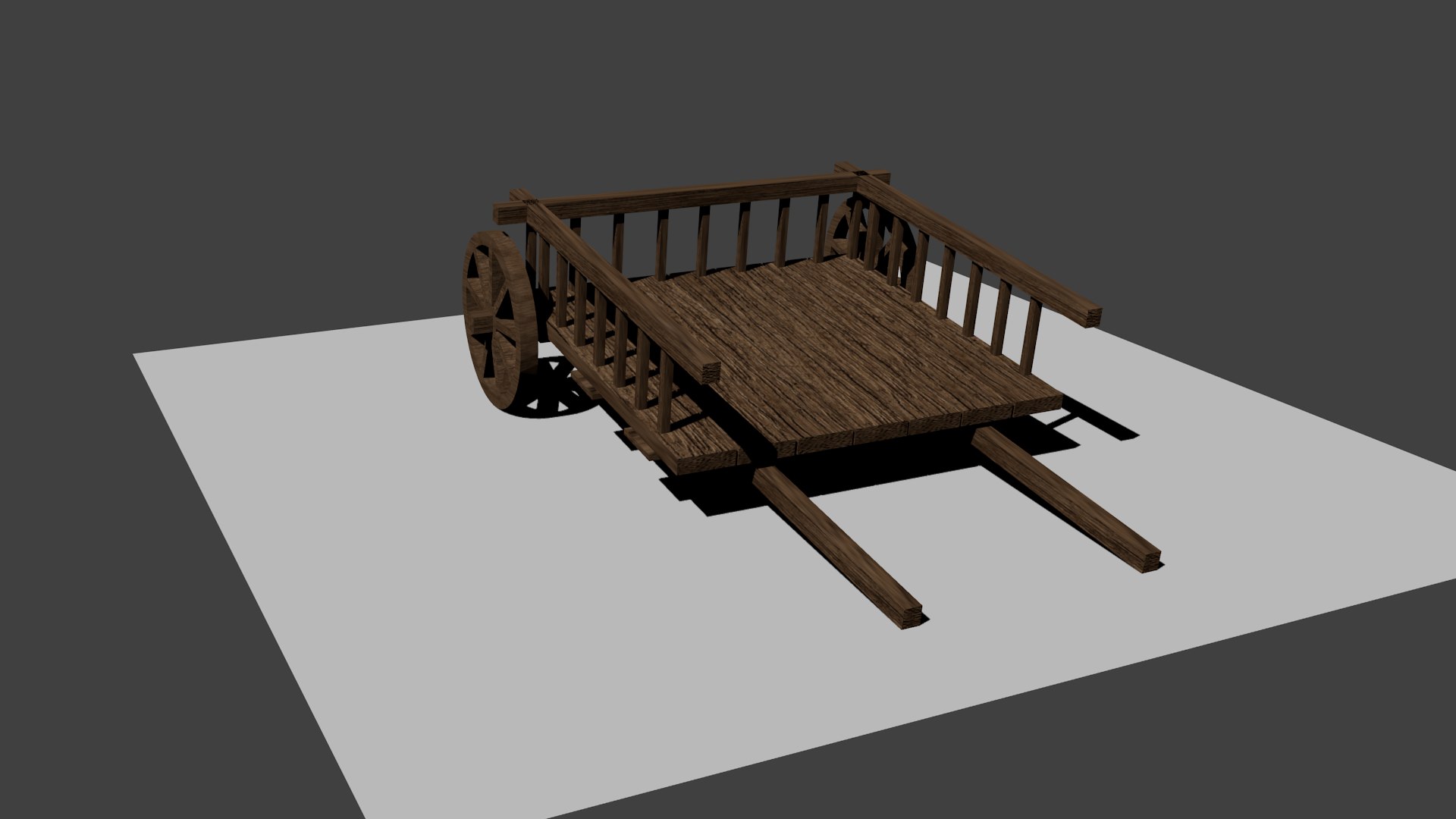 3d Model Medieval Wood Hay Cart