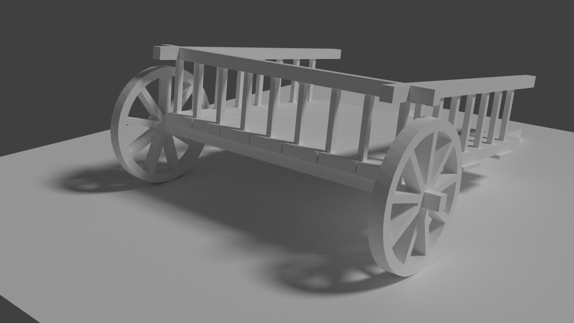 3d Model Medieval Wood Hay Cart