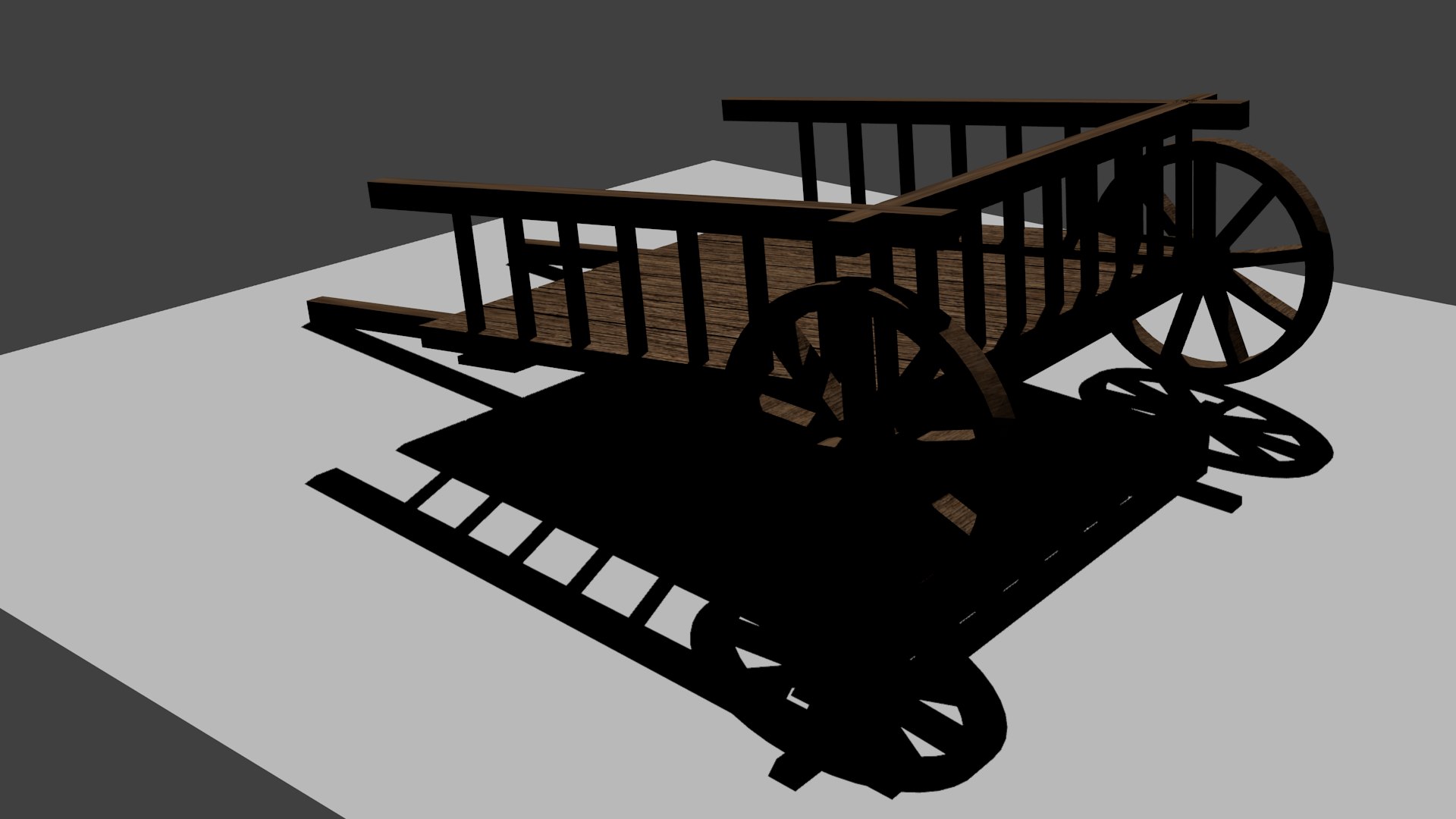 3d Model Medieval Wood Hay Cart
