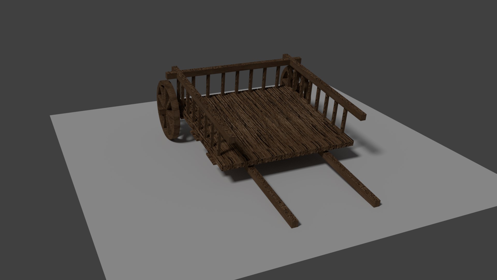 3d Model Medieval Wood Hay Cart