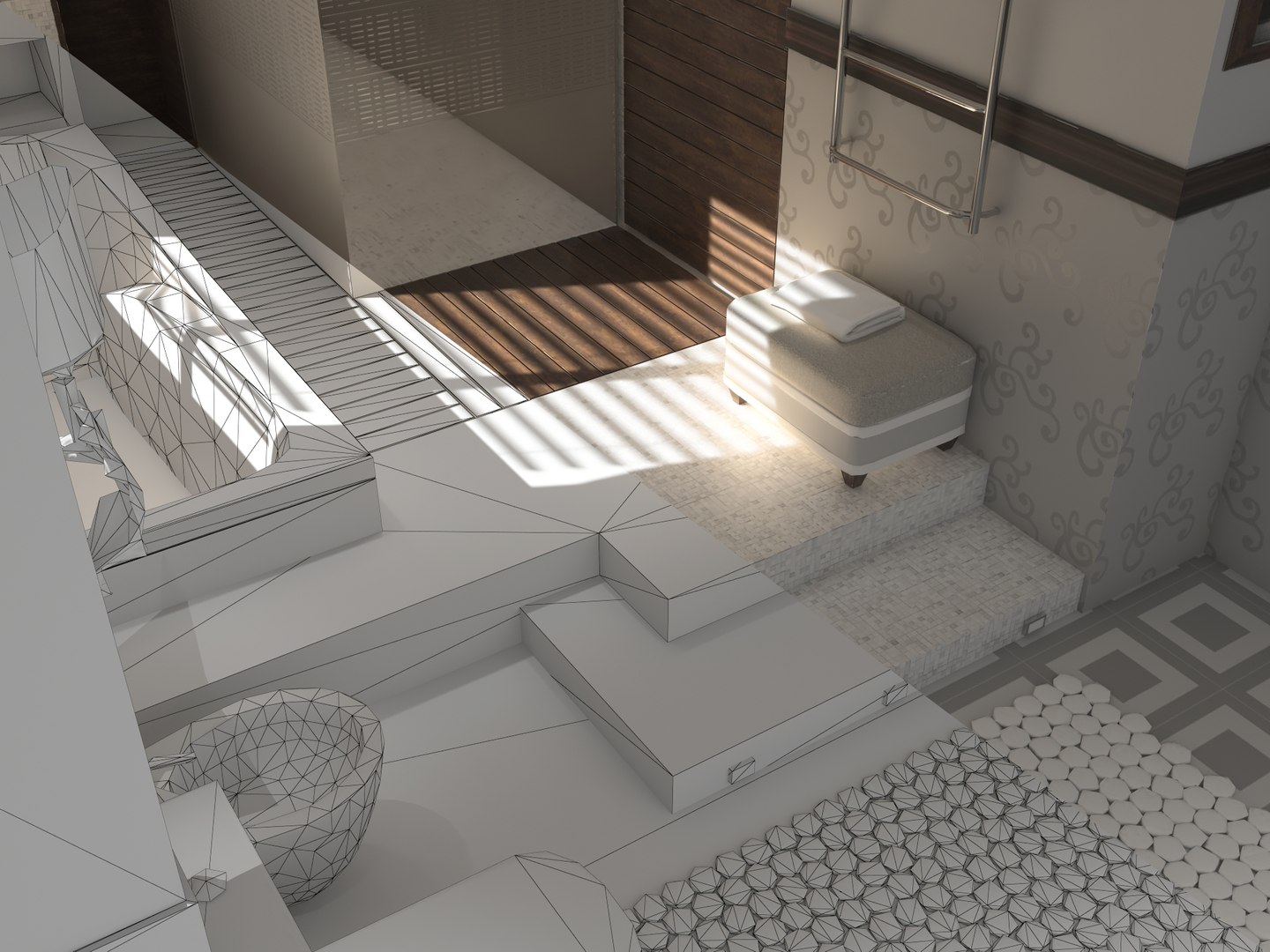 3D Model Bathroom 01 VR-ready Lowpoly - TurboSquid 2039619