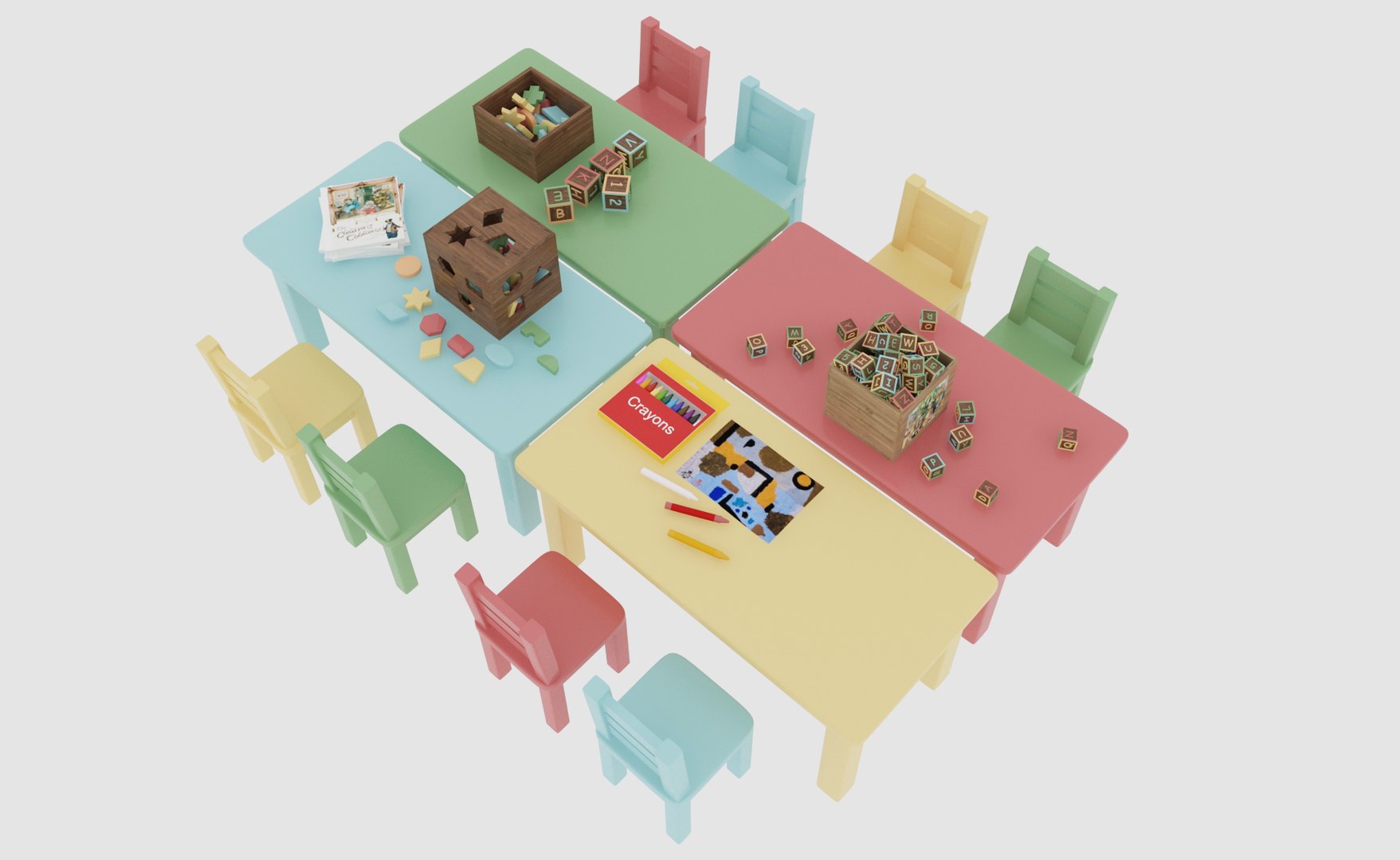 3D Playground Tables Model - TurboSquid 2497920