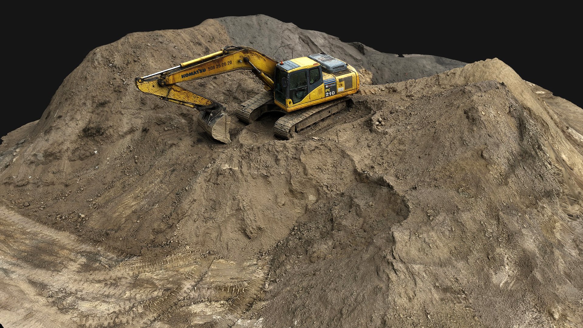 Construction Site Terrain Sand Piles Excavator Scan Model - TurboSquid ...